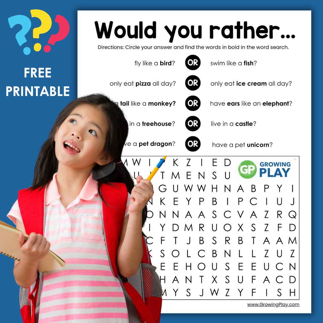 Would You Rather Word Search Free Printable - Growing Play