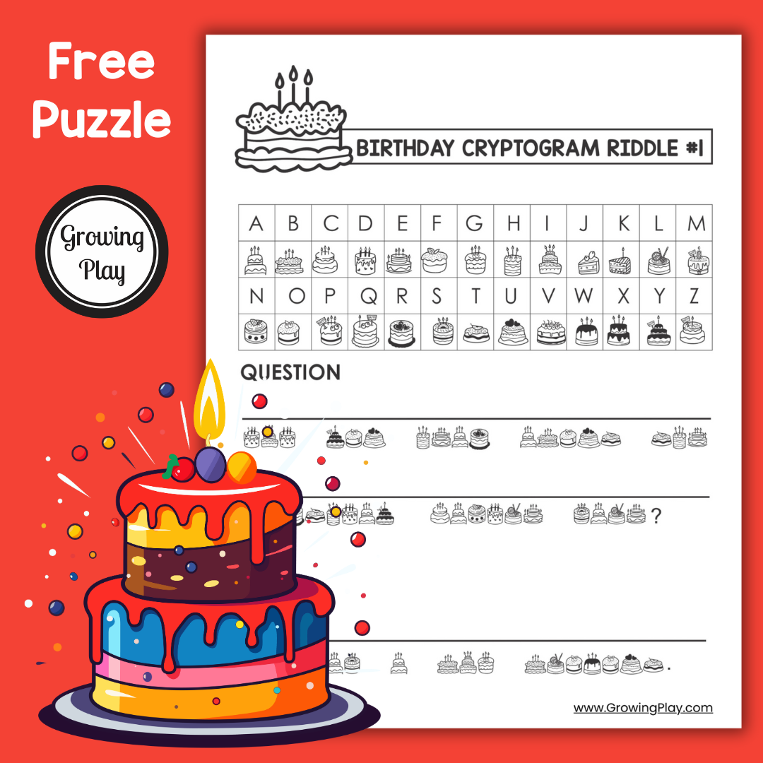 Birthday Riddle Free Printable Puzzle - Growing Play