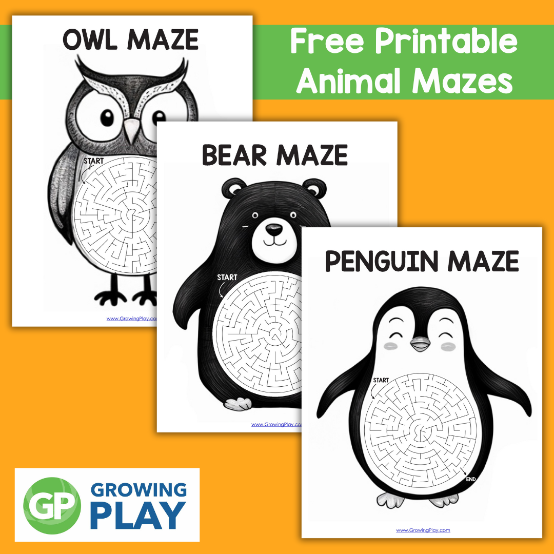 Free Animal Mazes Printable - Growing Play